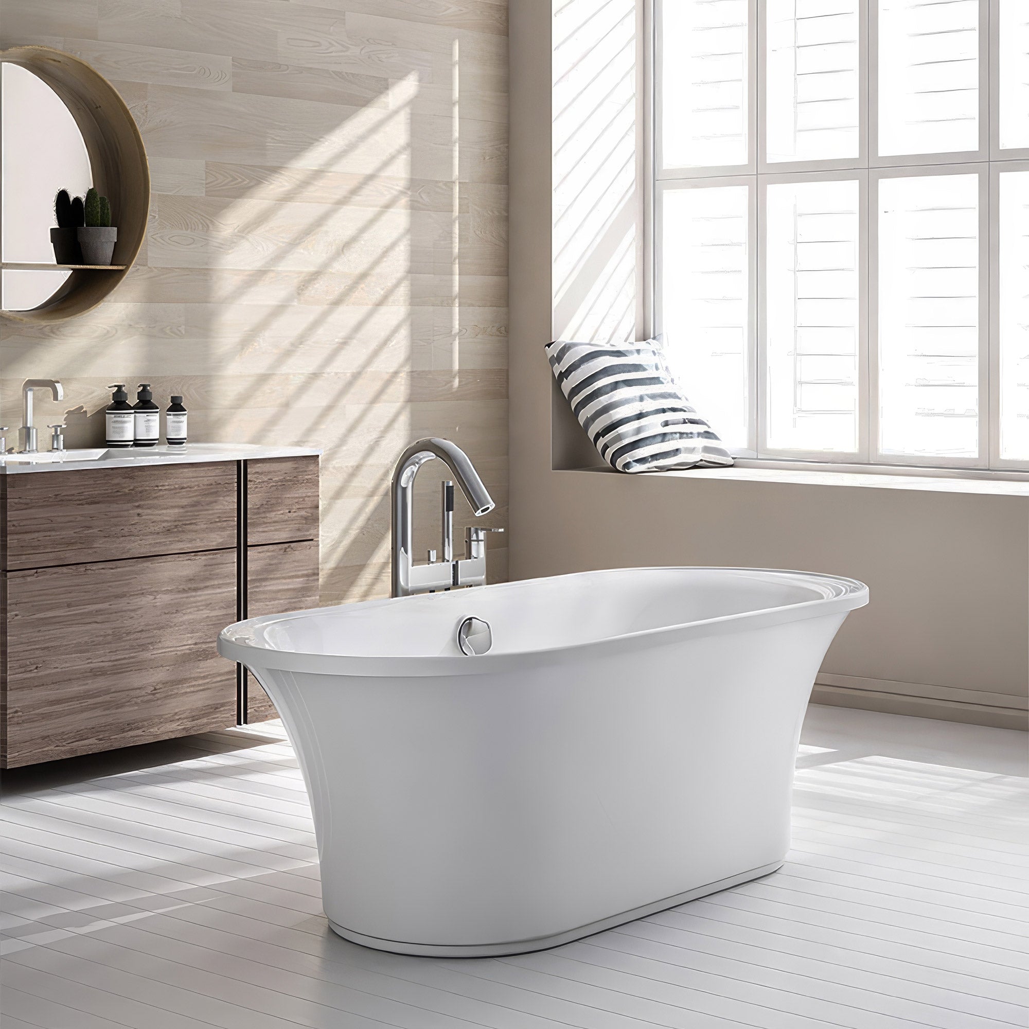 Oval Double Ended Freestanding Lucite Acrylic Bathtub - Whitehaus Collection