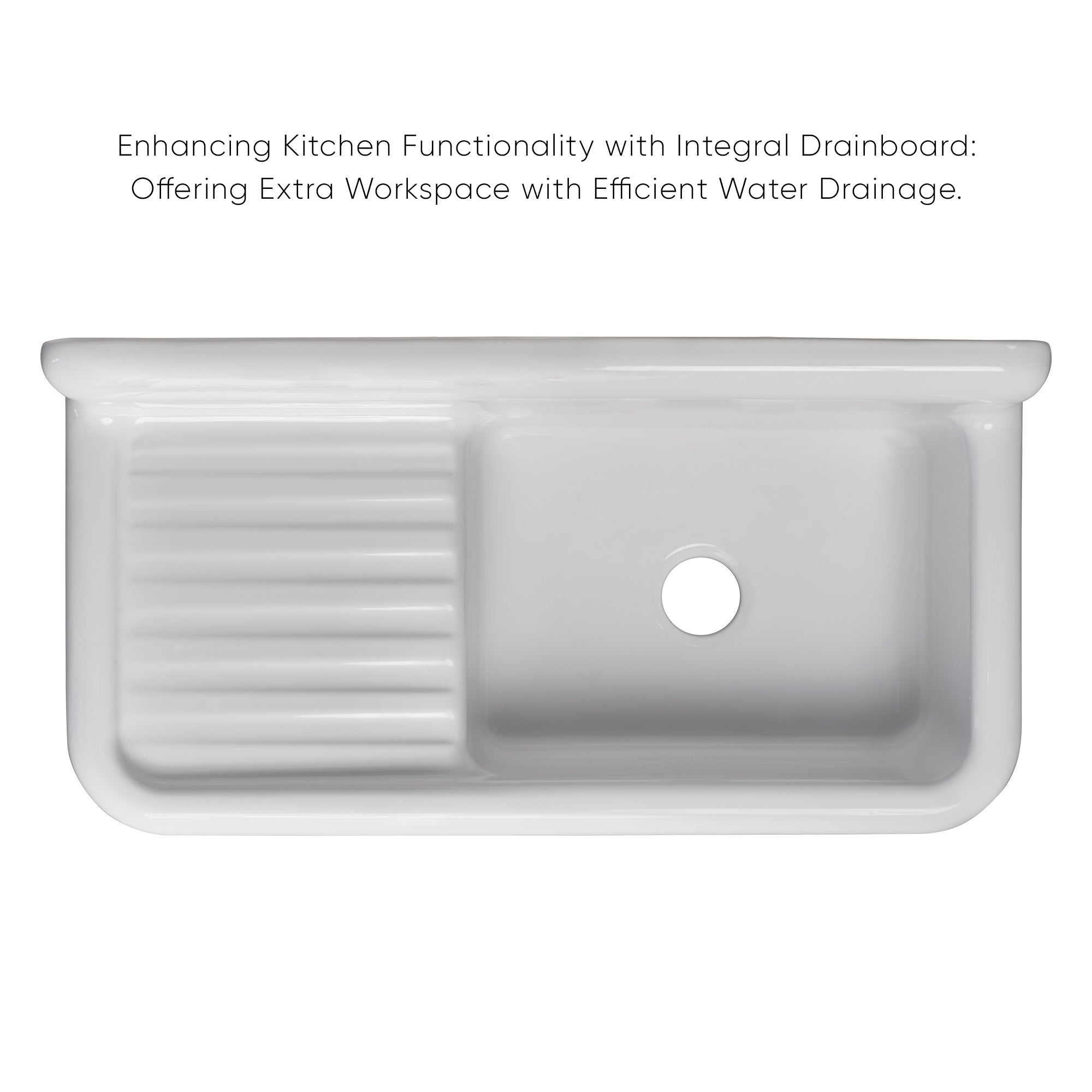 42" Single Bowl Fireclay Kitchen Or Utility Above Mount Sink: Integral ...